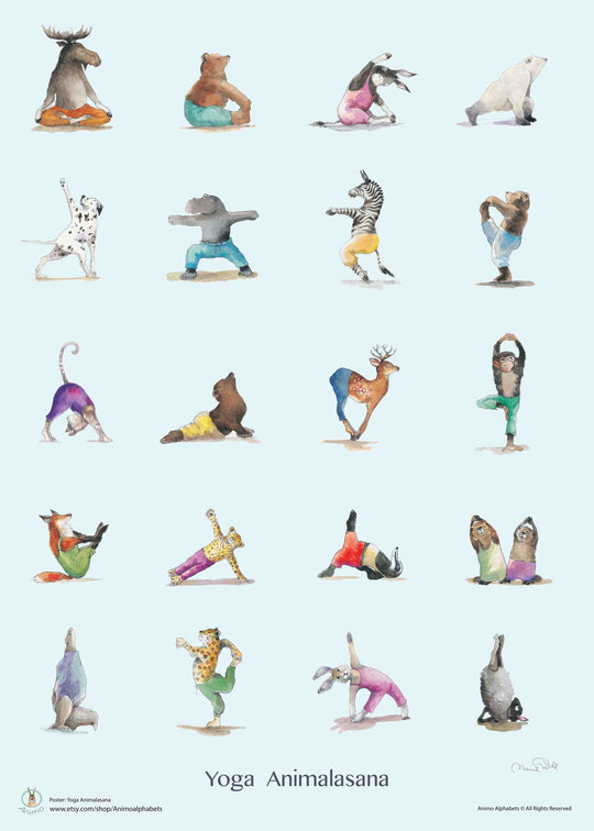 Animalasana Yoga poster – AnimoAlphabets